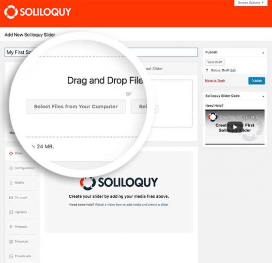 How to create your first slider using Soliloquy Slider
