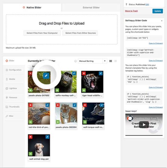 How to create link captions to the lightbox using Soliloquy